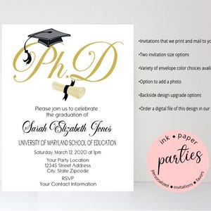 Ph.d. College School Doctor Philosophy Doctorate Graduation Party ...