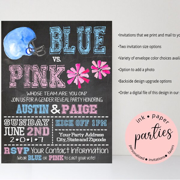 Team Football Team Pom Pom Gender Reveal - Etsy