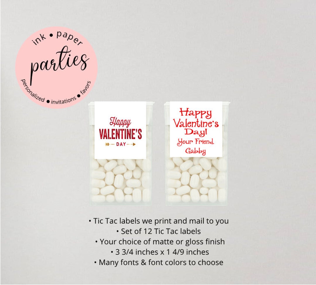 Valentine's Day Party Candy Mints Mint Labels Kids School - Etsy
