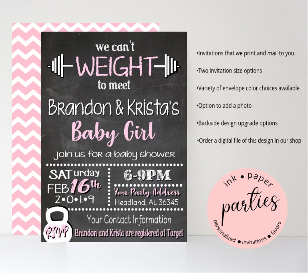 Baby Shower Fitness WOD Gym Barbell Weights Rings Kettlebell Party ...