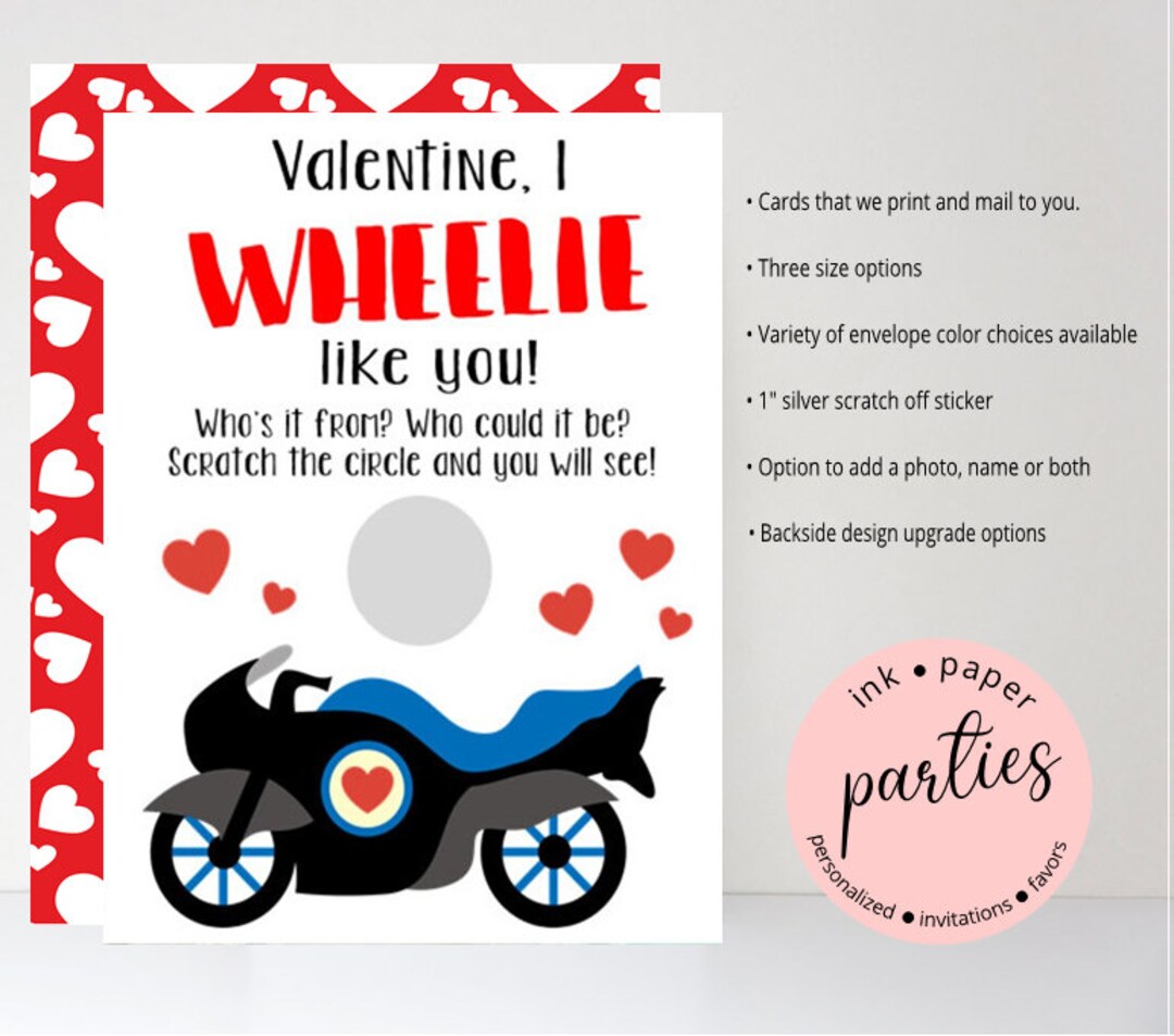 Dirt Bike Motorcycle Motor Cross Valentine Card Valentine's Day Cards ...
