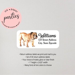 English Bulldog Dog Puppy Animals Pets Pet Return Address Labels ...