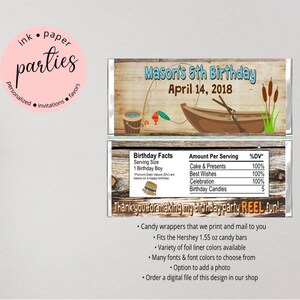 Fishing Fish Boat Birthday Party Candy Wrappers Favors - Etsy