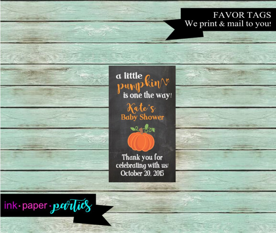Pumpkin Fall Baby Shower Party Favors Favor Treat Bag Tag Tags - Etsy
