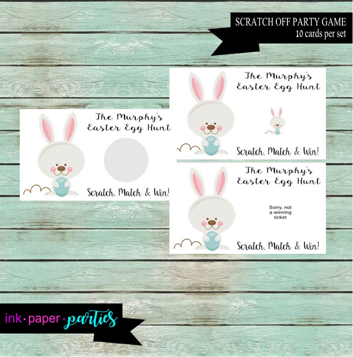 Easter Bunny Egg Hunt Spring Festival Party Scratch off | Etsy