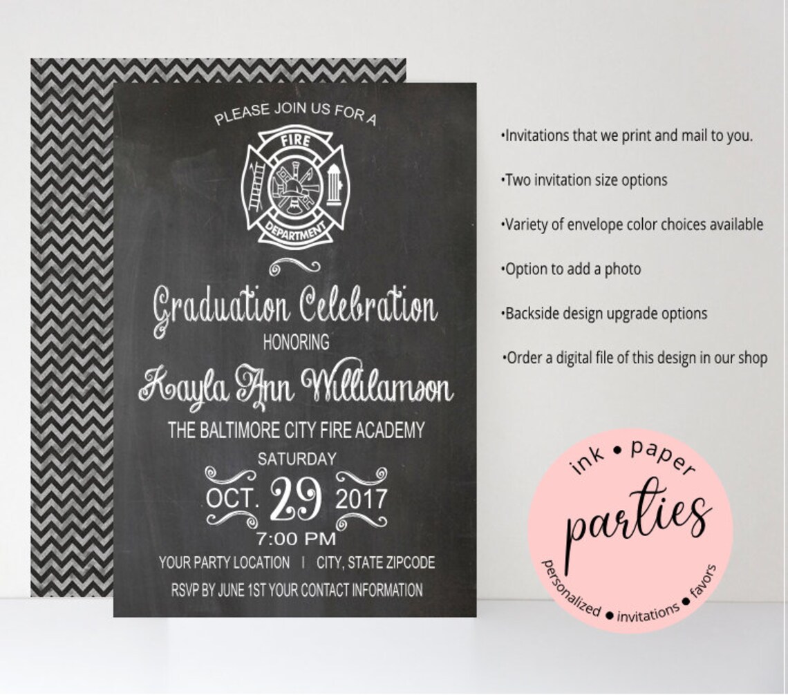 Fire Department Firefighter Graduation Graduate Academy School - Etsy