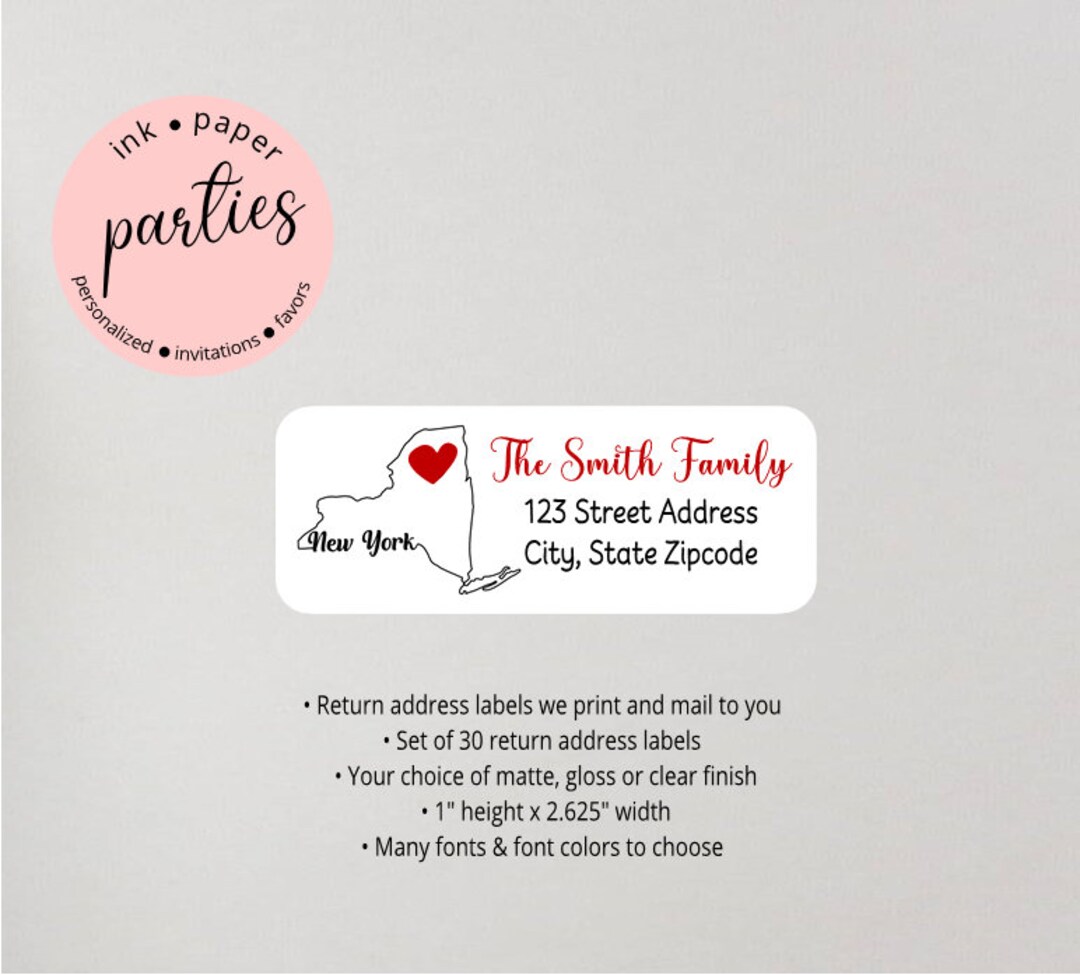 Your State Return Address Labels Favors Personalized Custom We Print ...
