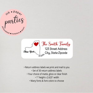 Your State Return Address Labels Favors Personalized Custom We Print ...