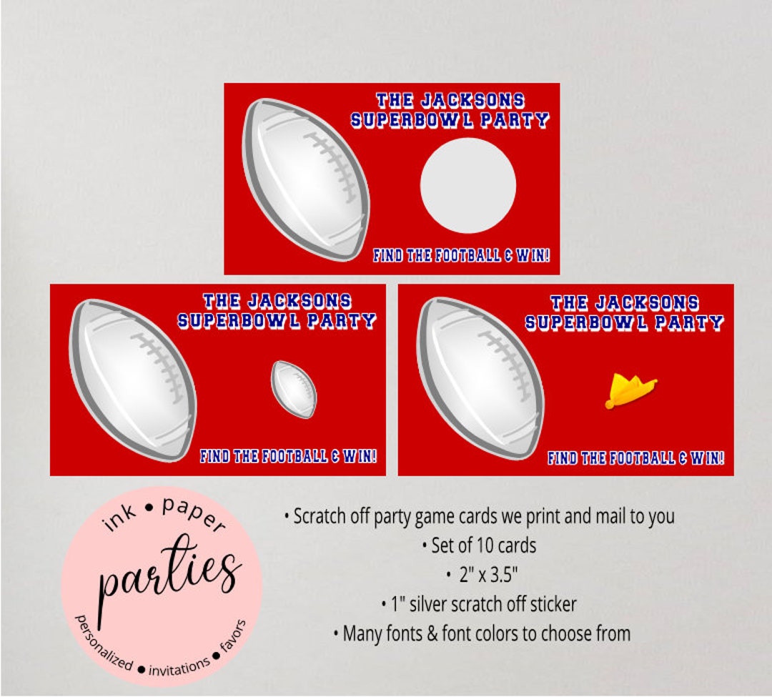 Football ANY COLORS Birthday Party Scratch off Tickets - Etsy