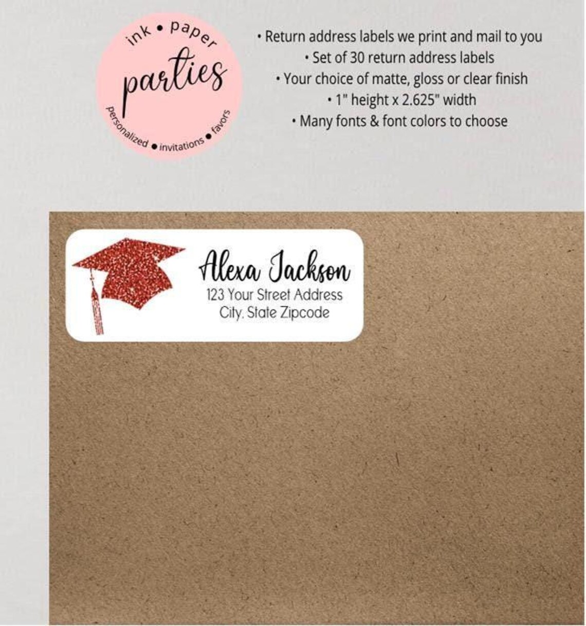Graduation Address Labels - Class of Your Year - Graduation ...