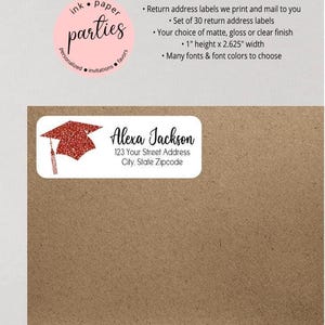 Graduation Address Labels - Class of Your Year - Graduation ...