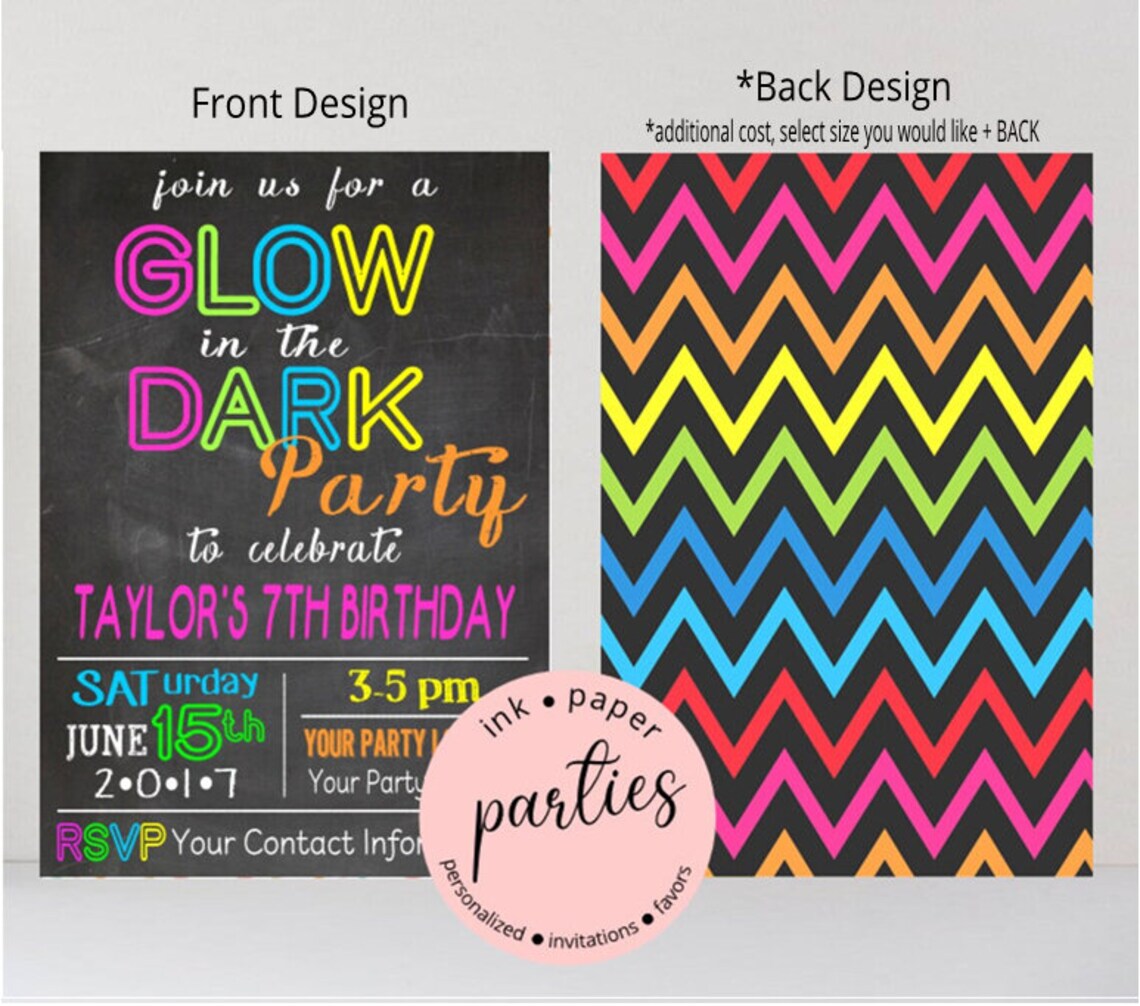 Glow in the Dark Theme Party Neon Retro 80's Birthday - Etsy