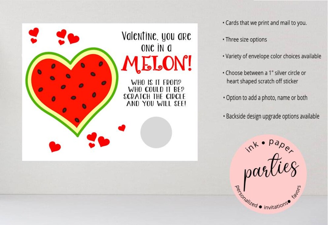 Watermelon Melon Valentine Card - Valentine's Day Cards - Classroom ...