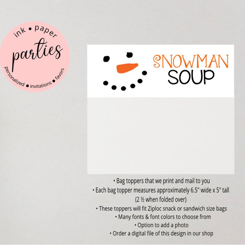 Snowman Bag Topper - Etsy