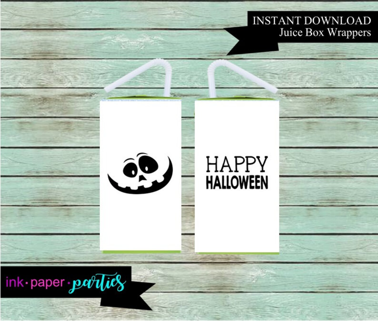 Printable Halloween Ghost Juice Box Wrappers Party Favors | Etsy