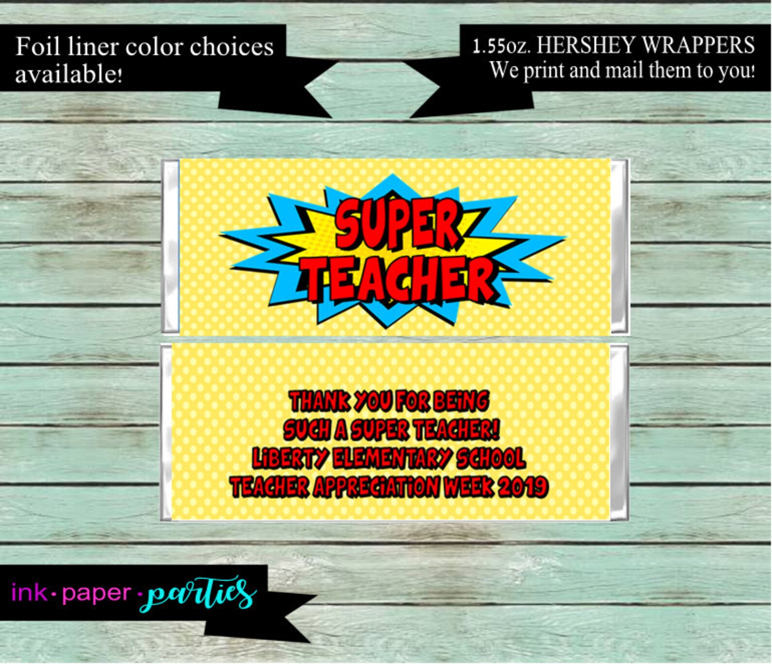 Teacher Appreciation Week Superhero Super Hero Thank You Candy | Etsy