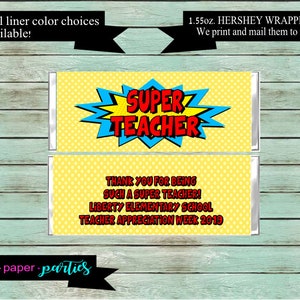 Teacher Appreciation Week Superhero Super Hero Thank You Candy | Etsy