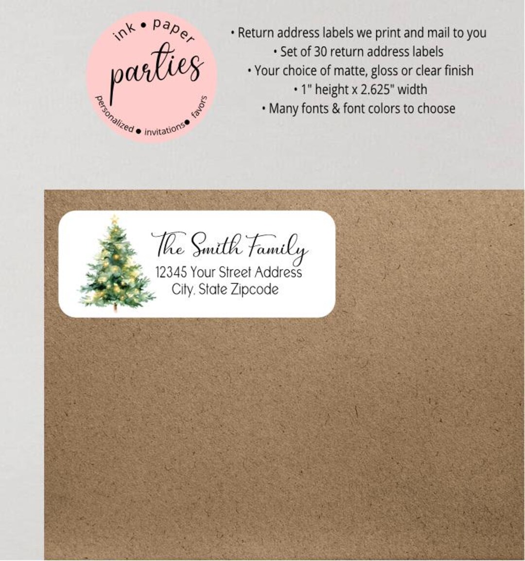 Christmas Return Address Labels, Christmas Address Labels - Holiday ...