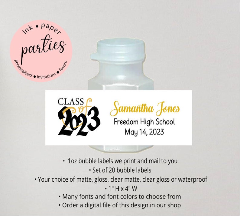 Graduation Graduate Party Mini Bubble Labels Favor Favors - Etsy