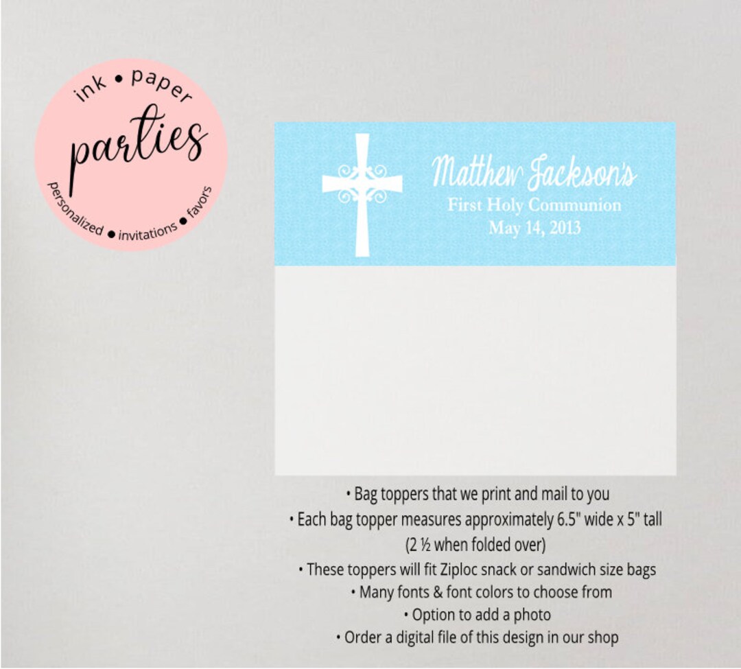 First Communion Cross Party Favors Favor Goodie Bag Goody Bag Bags ...