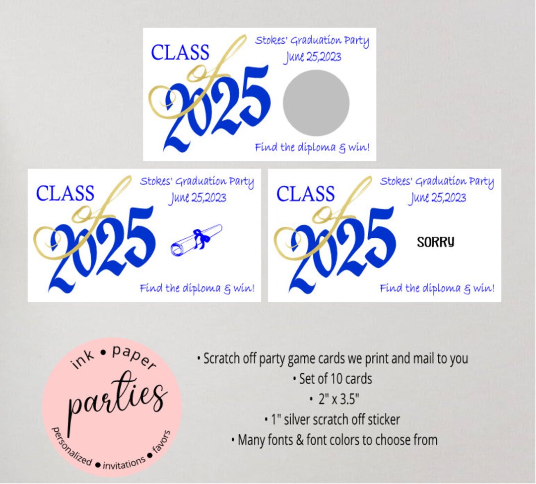Graduation, Graduate -any Year, Any Colors - Graduating Party - Scratch ...