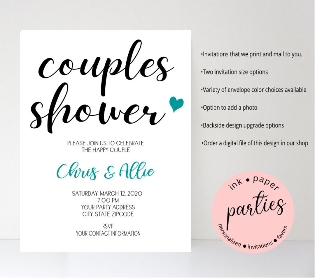 Couples Shower - Bridal, Wedding Shower - Personalized Party ...