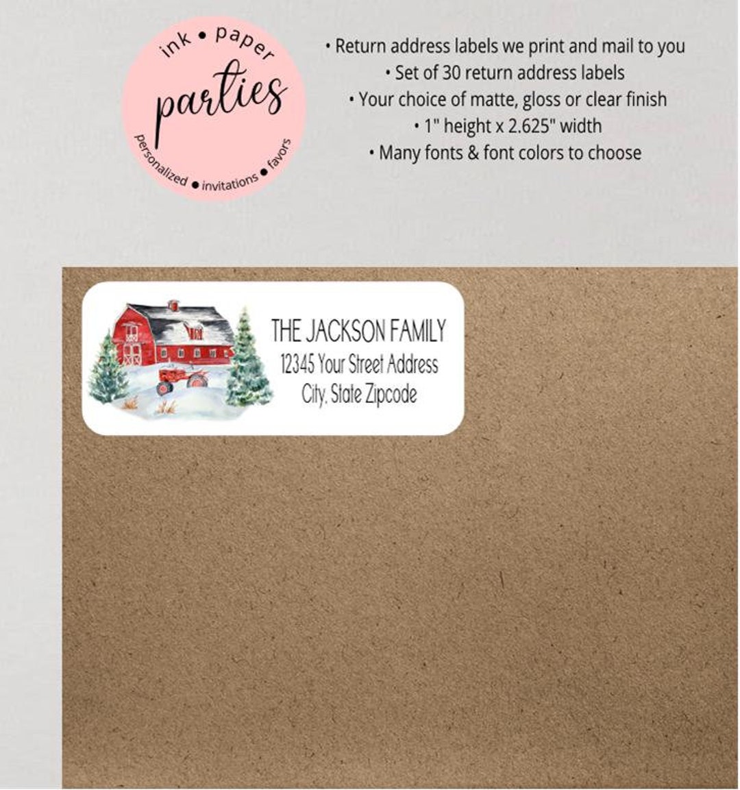 Farm Return Address Labels Personalized Custom ~ We Print and Mail - Etsy