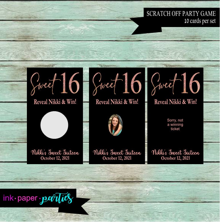Sweet 16 Sixteen Birthday Party Scratch off Tickets Cards | Etsy