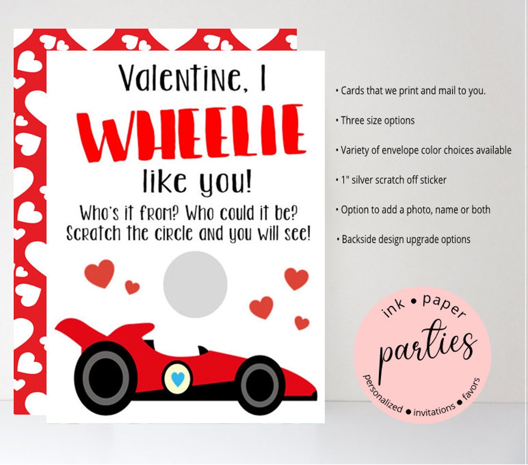 Race Car Racing Valentine Card Valentine's Day Cards Classroom School ...