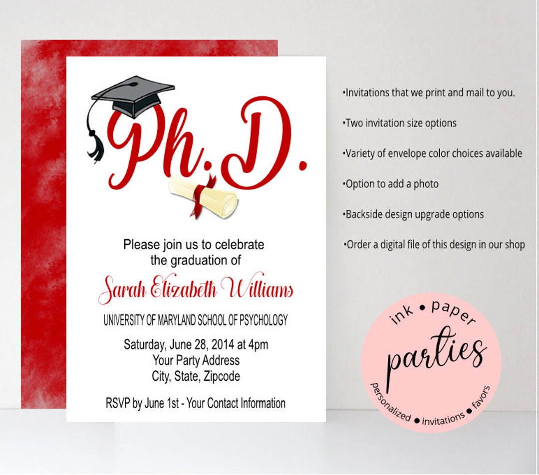Ph.d. College School Doctor Philosophy Doctorate Graduation Party ...