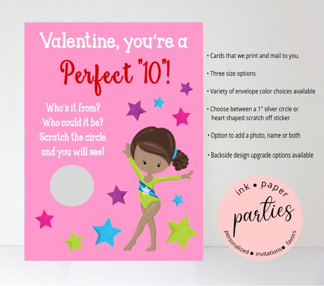 Gymnastics Gymnast Valentine Card - Valentine's Day Cards - Classroom ...