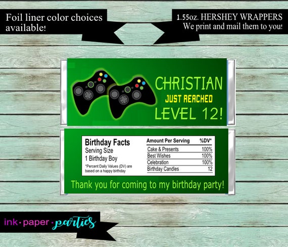 Video Game Gaming Controllers Birthday Party Candy Wrappers - Etsy