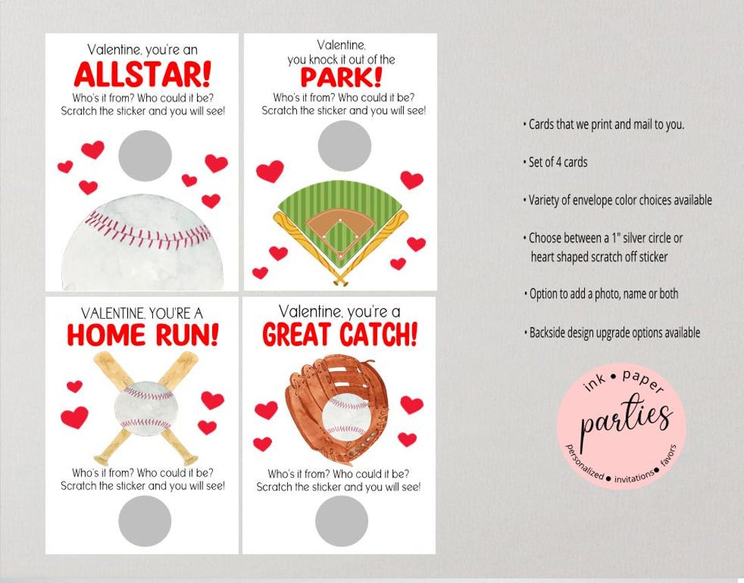 Baseball Valentine Card - Baseball Valentine's Day Cards - Classroom ...