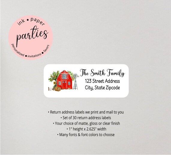 Barn Farm Farmhouse Country Windmill Return Address Labels - Etsy