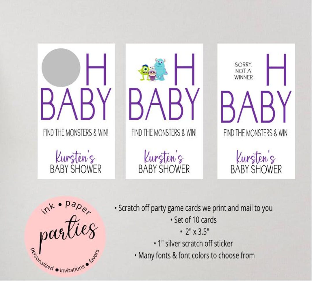 Oh Baby Scratch off Cards - Baby Shower Party Game - Scratch off ...