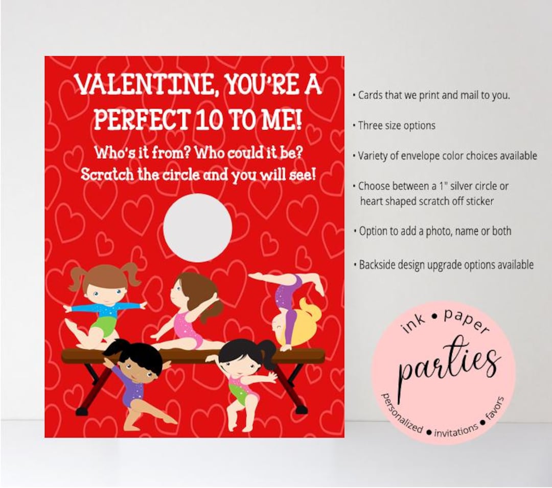 Gymnastics Gymnast Valentine Card Valentine's Day Cards Classroom ...