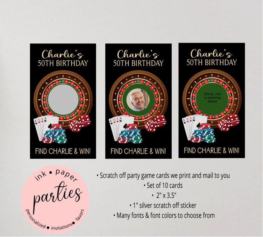 Casino Scratch off Party Game - Casino Party Scratch off - Poker Favors ...