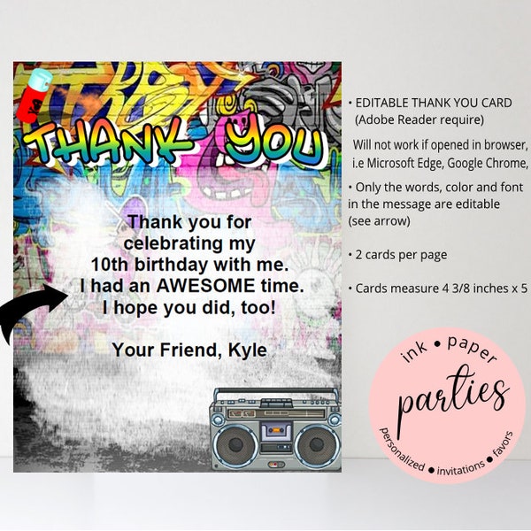 Rap Thank You Cards - Etsy