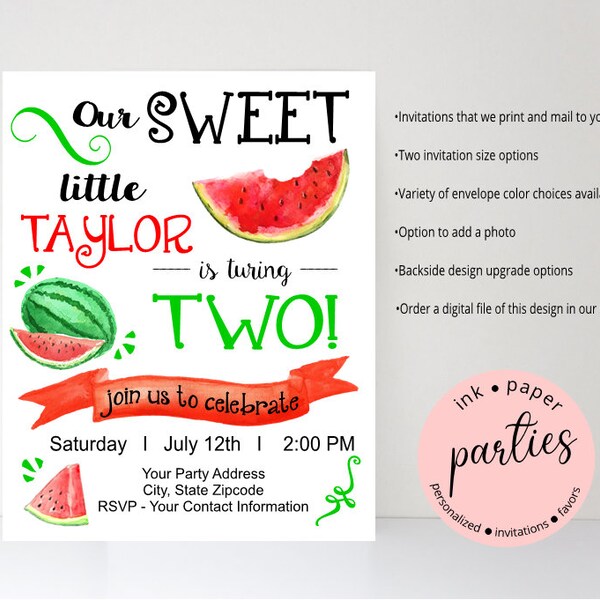 Watermelon Invites - Etsy
