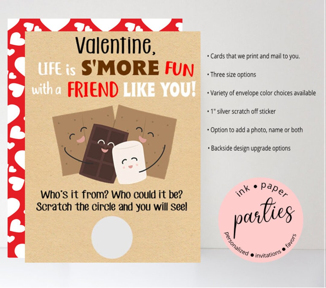 Smores Smore's Smore Valentine Card Valentine's Day Cards Classroom ...