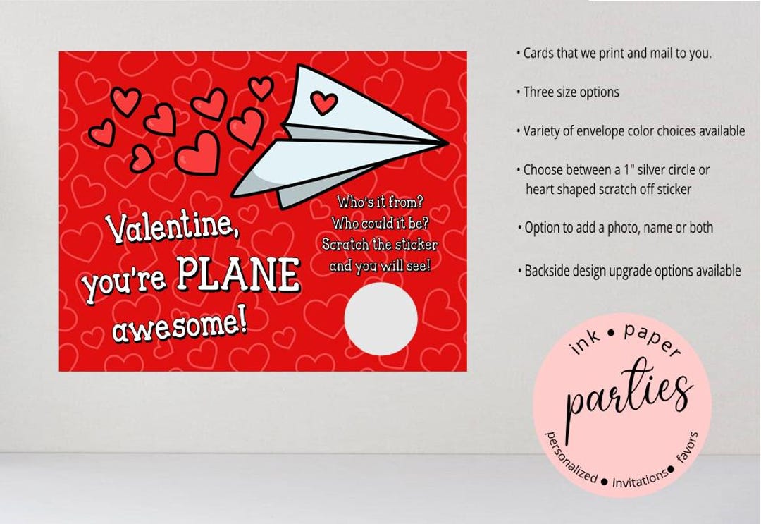 Airplane Paper Plane Valentine Card - Valentine's Day Cards - Classroom ...
