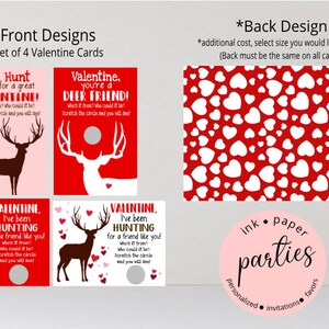 Deer Hunting Hunter set of 4 Multiple Valentine's Day - Etsy