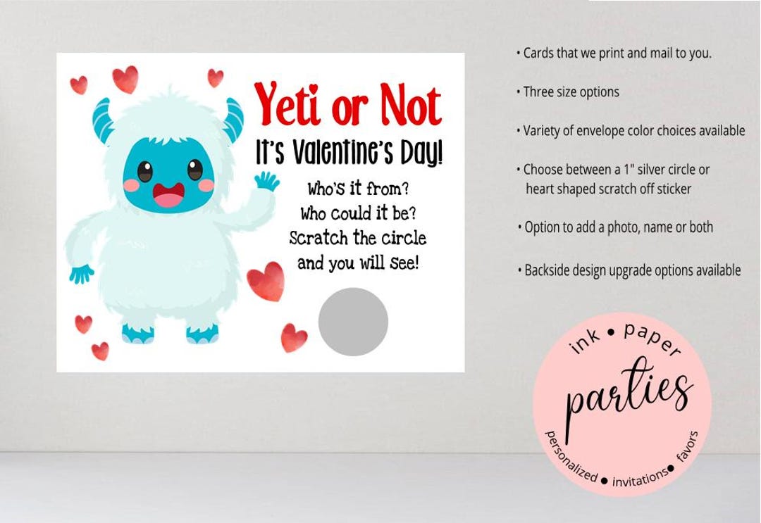 Yeti Snow Monster Valentine Card - Valentine's Day Cards - Classroom ...