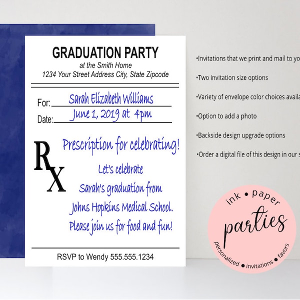Prescription Party Invitations - Etsy