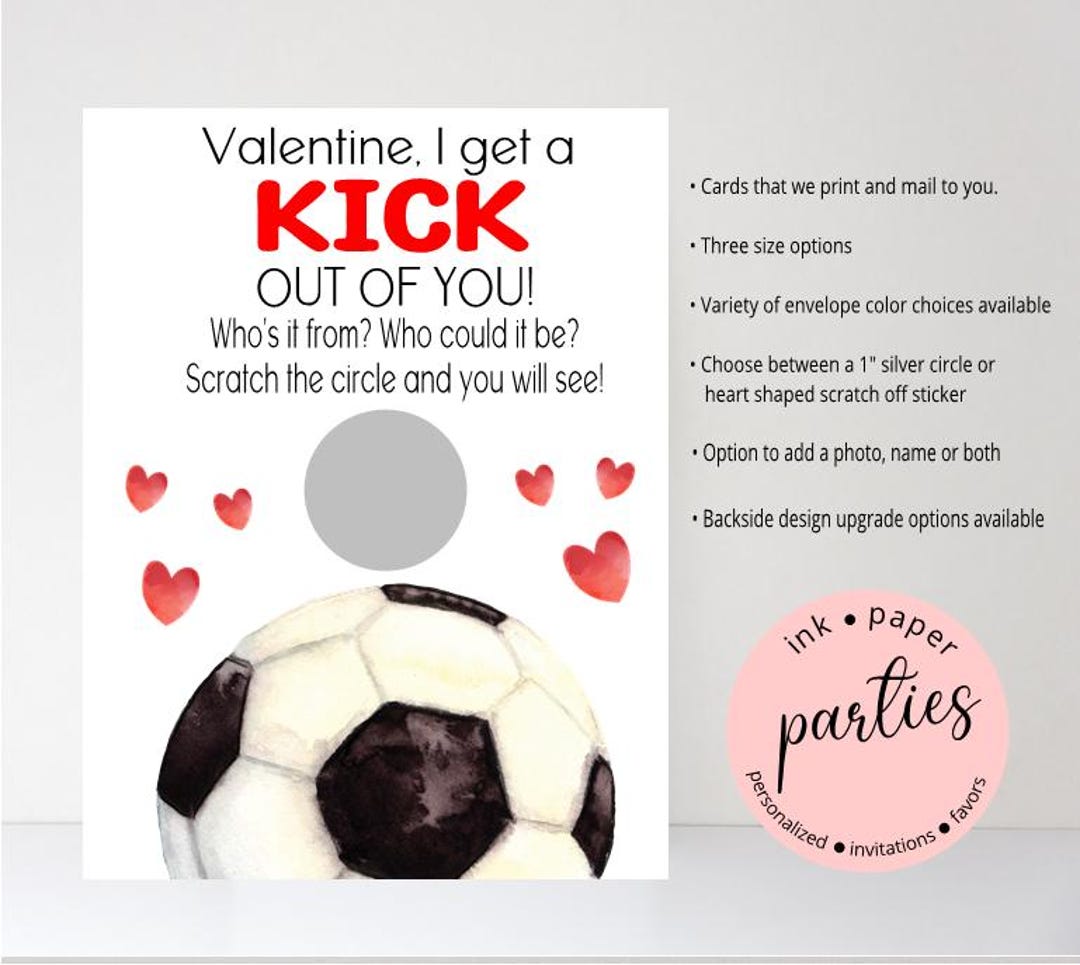 Soccer, Ball, Sports Valentine's Day Cards Classroom School Valentines ...
