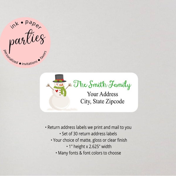 Snowman Labels - Etsy