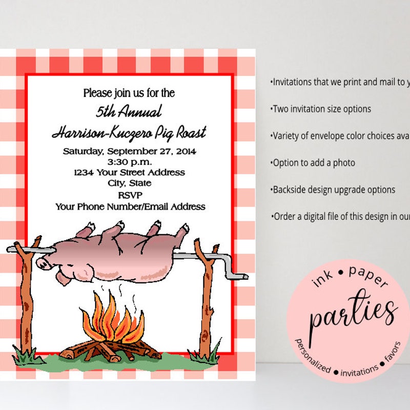 Pig Roast Invitation - Etsy
