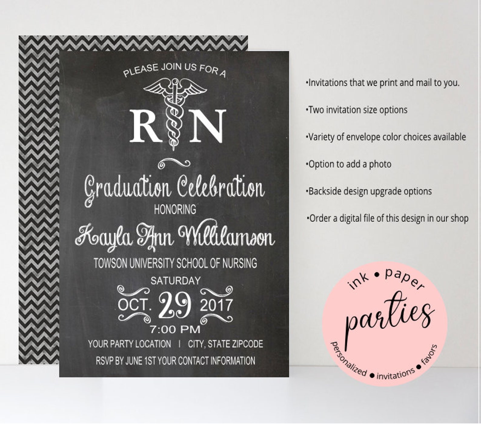 Graduation Graduate RN Registered Nurse Nursing School Party | Etsy