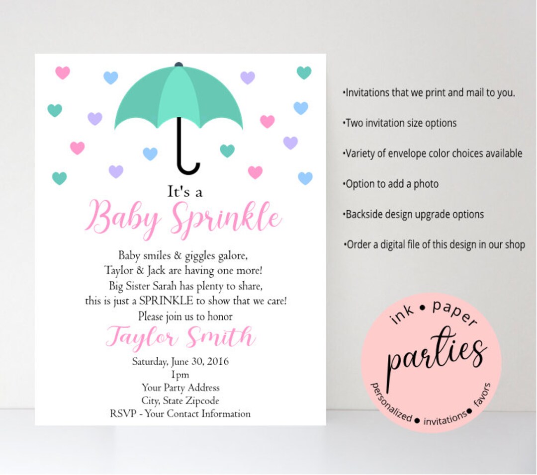 Baby Shower Sprinkle Confetti Party Invitations Invites We - Etsy