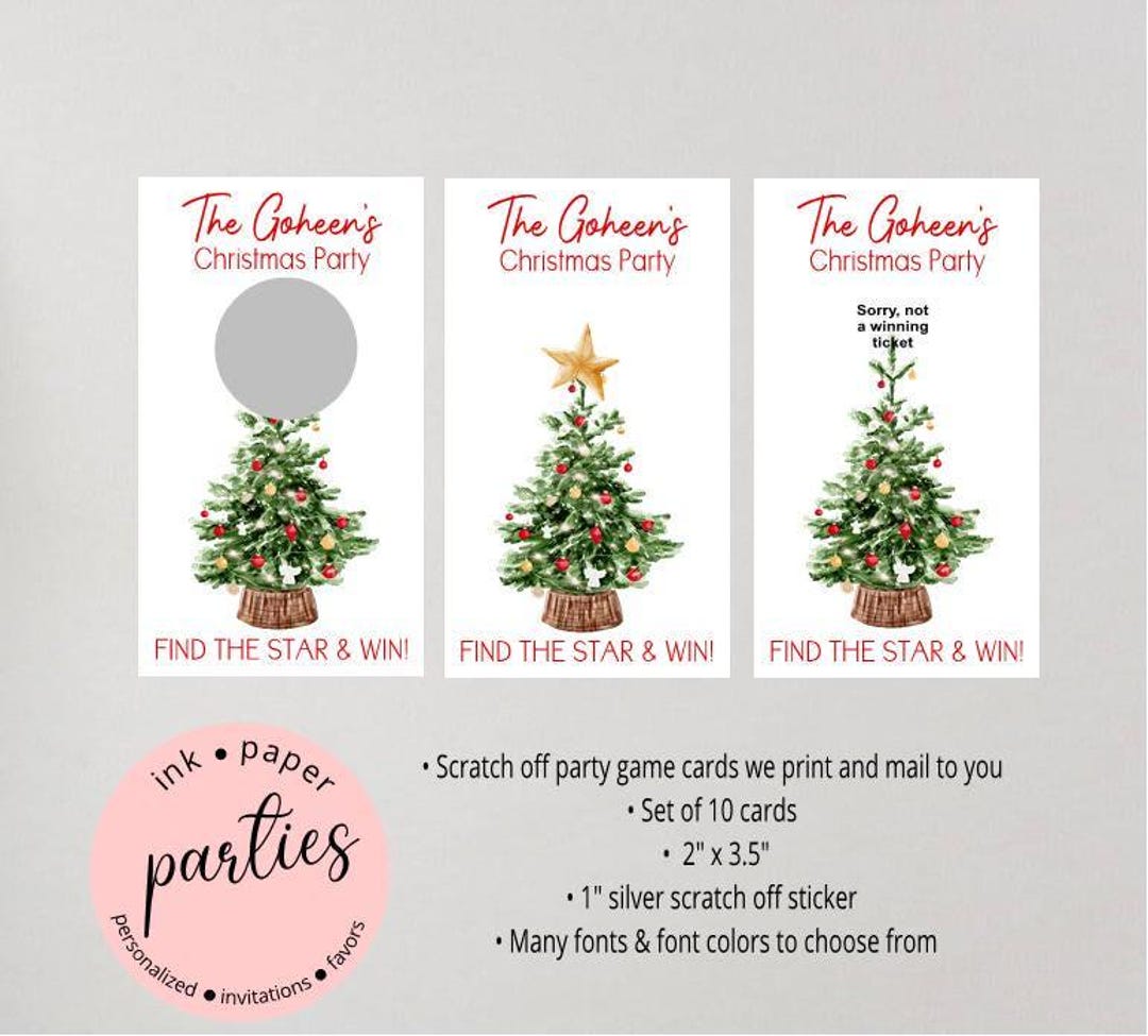 Christmas Tree Scratch off Cards - Christmas Scratch off Tickets ...